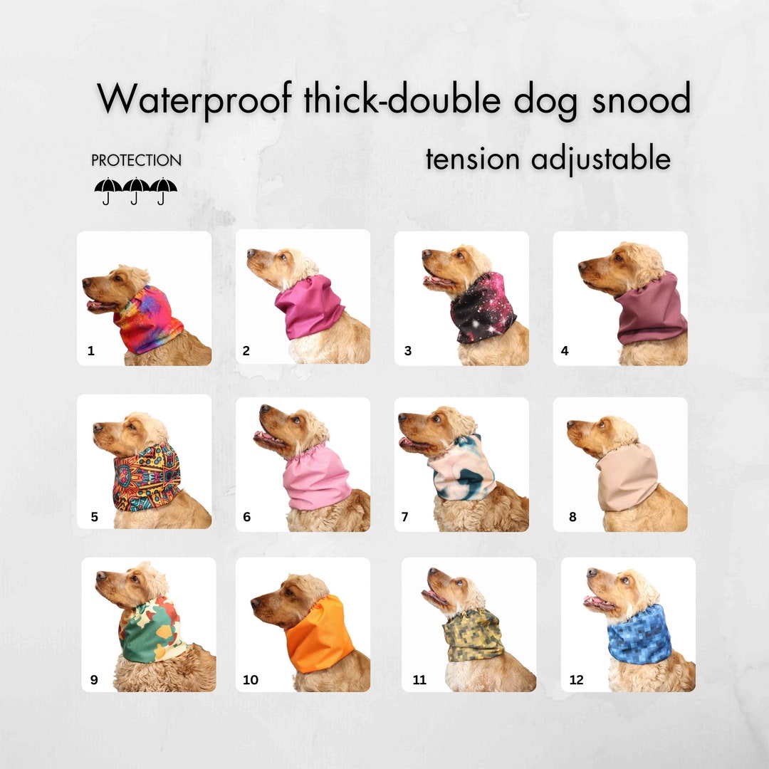 Waterproof Tension Adjustable Dog Snood | Thick - Double Snood for Dog ...