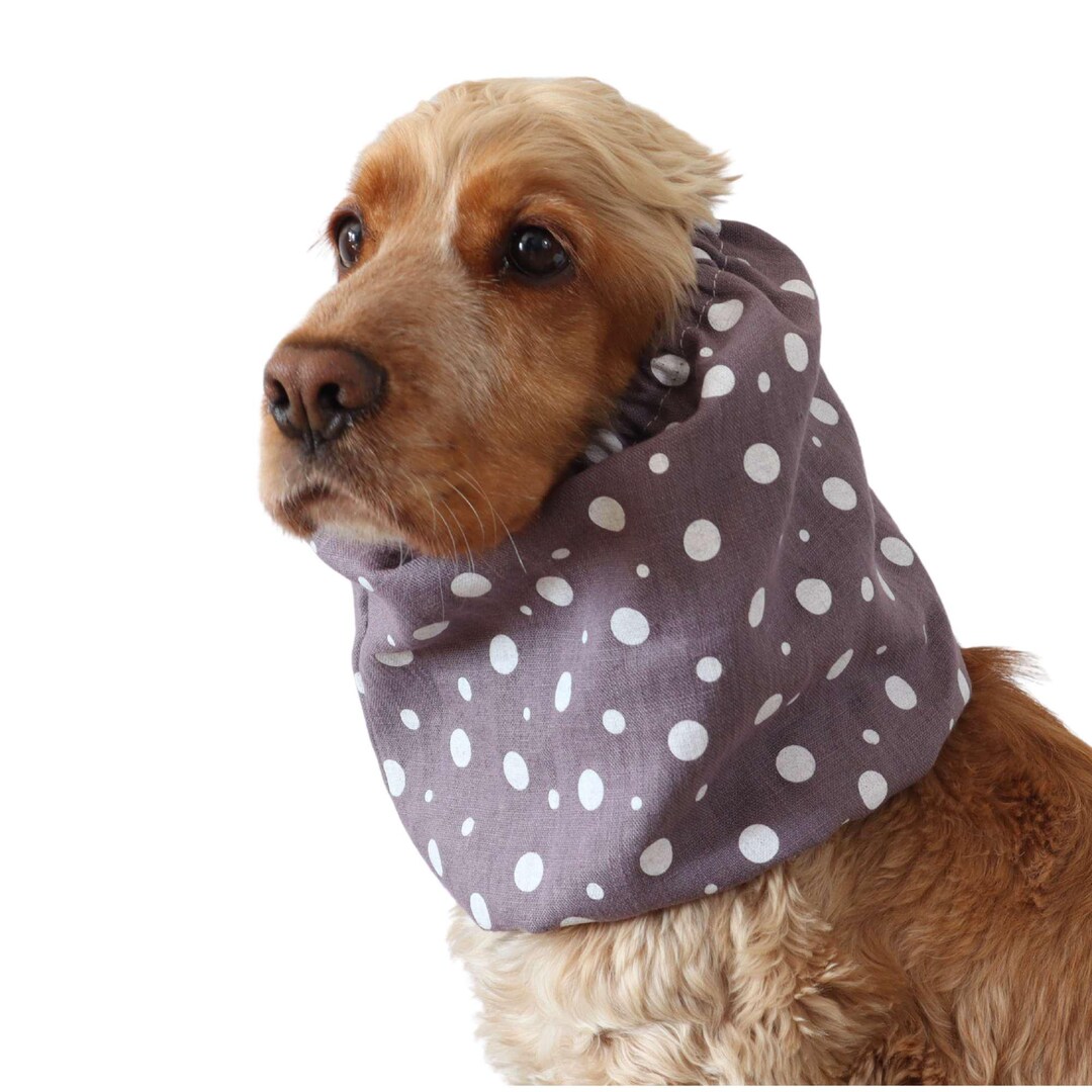 Linen Dusty Violet Dog Snood | Summer Cocker Spaniel Snood | Natural ...