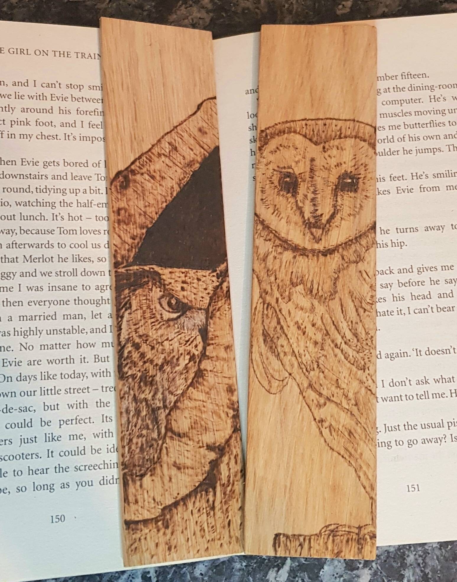 Wooden Owl Bookmark, Handmade Pyrography Bookmark Burnt Onto Oak Wood ...