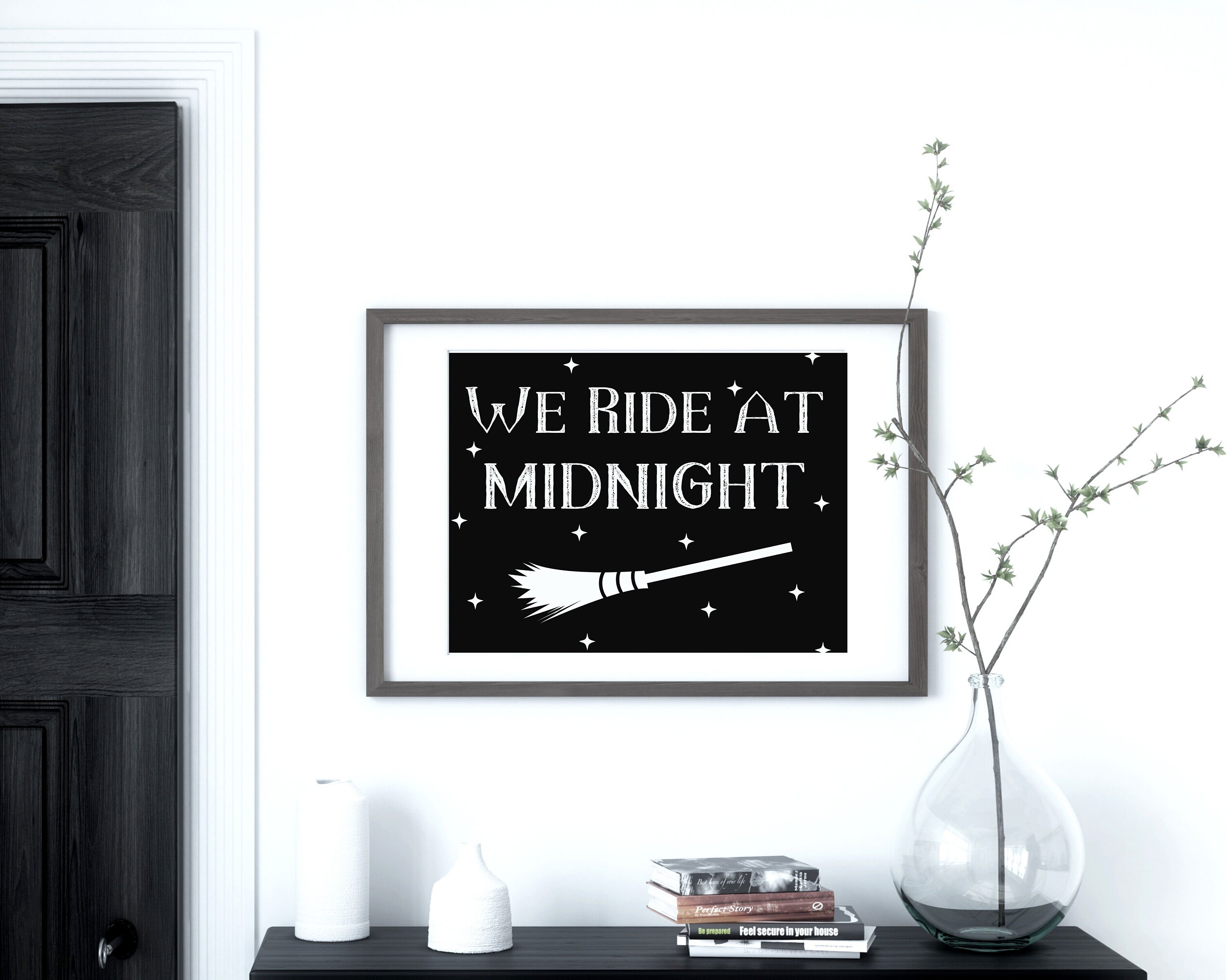 We Ride at Midnight |halloween Printable Decor|witchy Quote |broomstick ...
