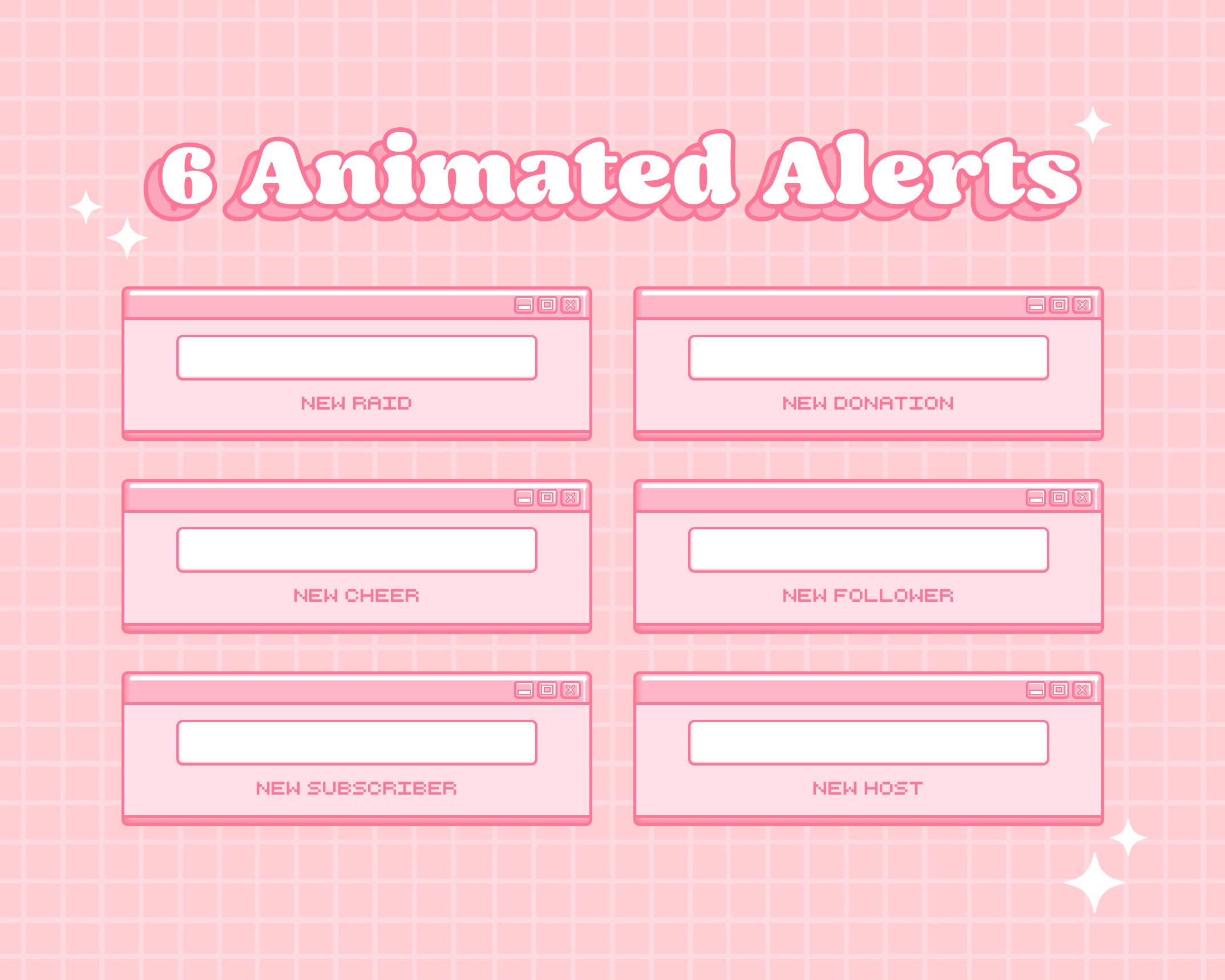 6 Animated Pop-up Twitch Alerts, Strawberry Pink Theme - Etsy UK