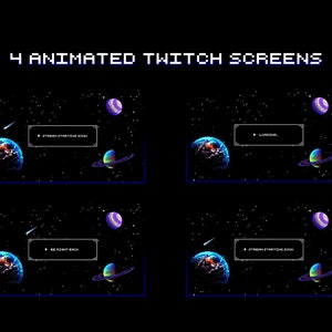 4 Animated Loading Screens, Pixel Art Space Galaxy Theme, Twitch ...