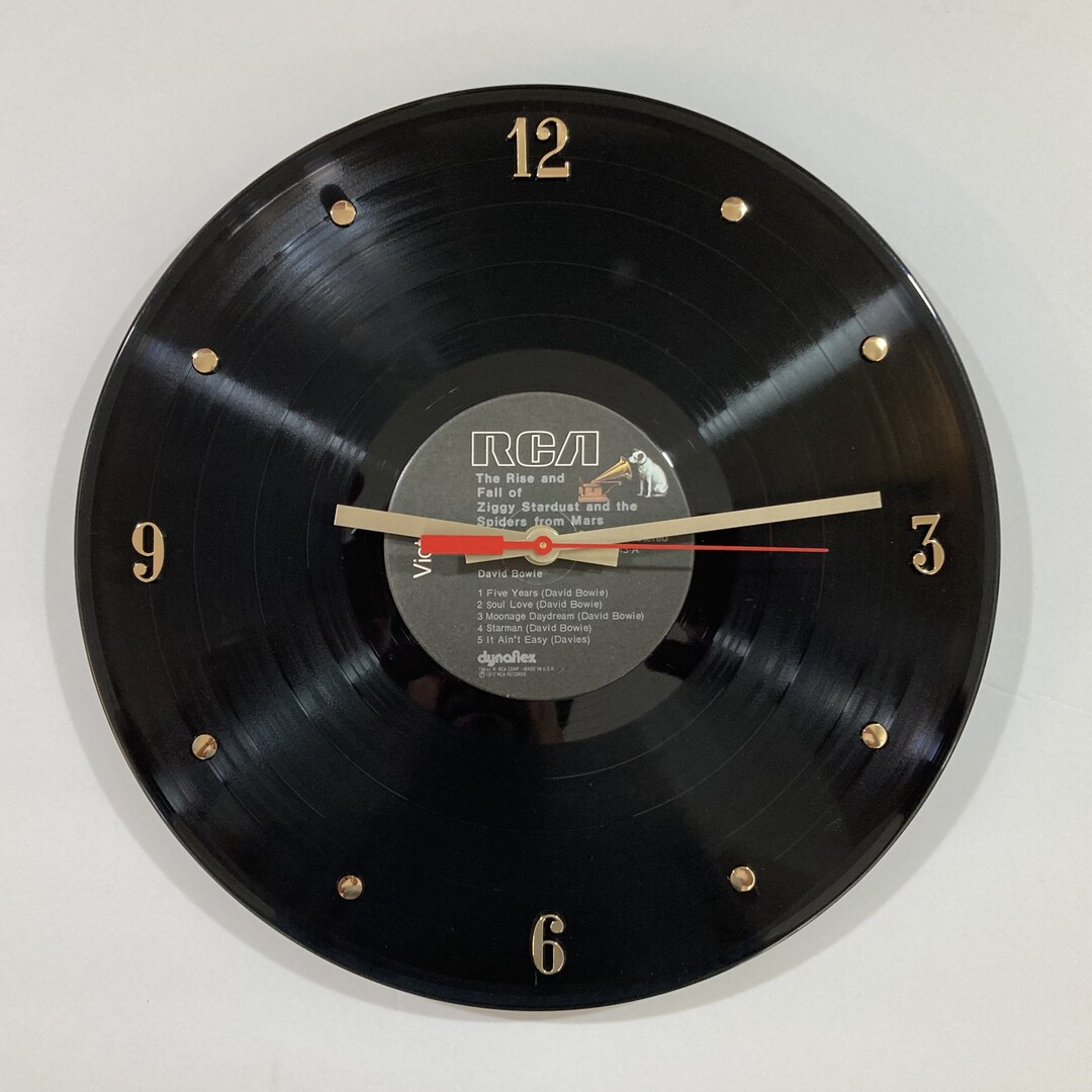 David Bowie Record Clock Ziggy Stardust 12 Wall Clock Made With the ...