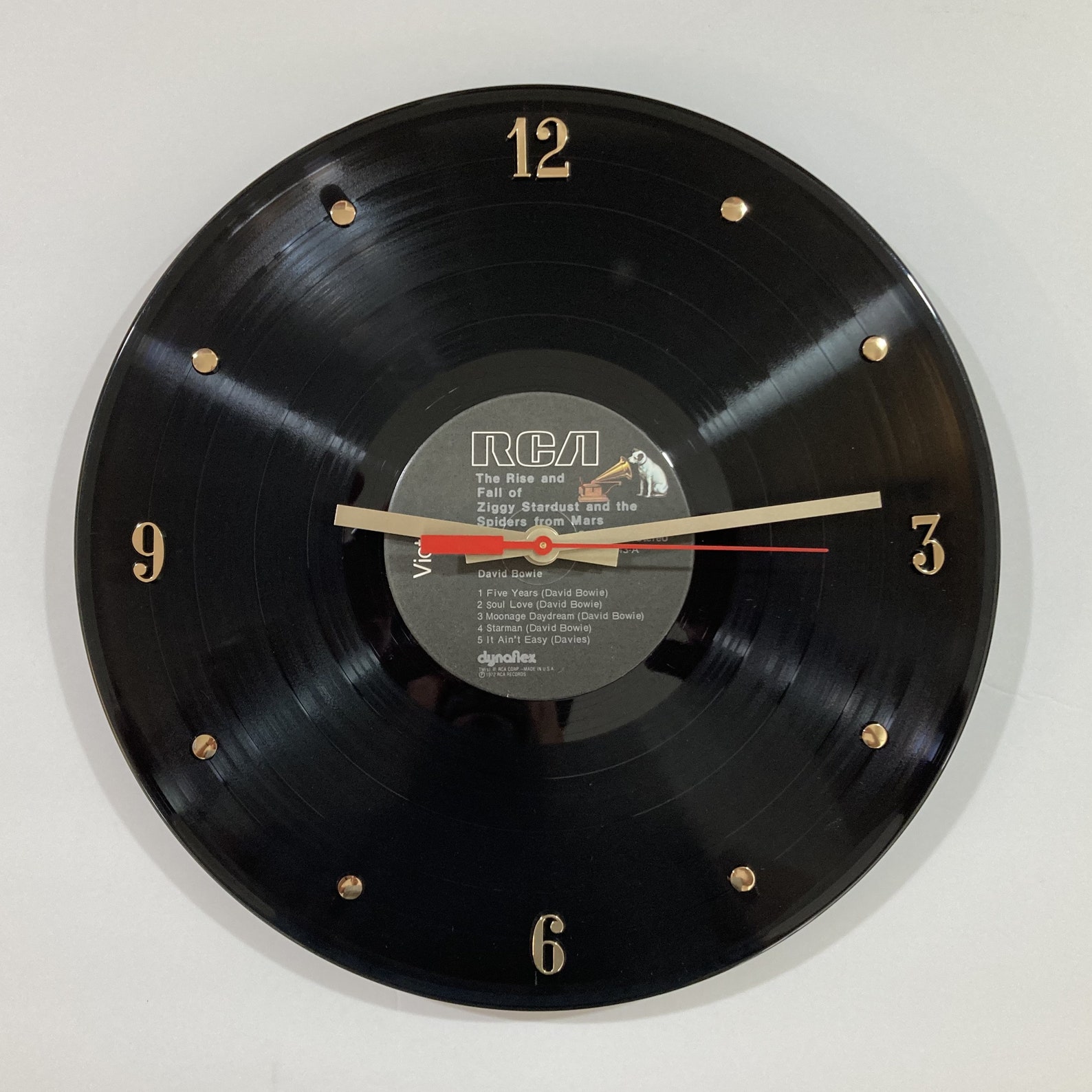 David Bowie Record Clock Ziggy Stardust 12 Wall Clock Made With the ...