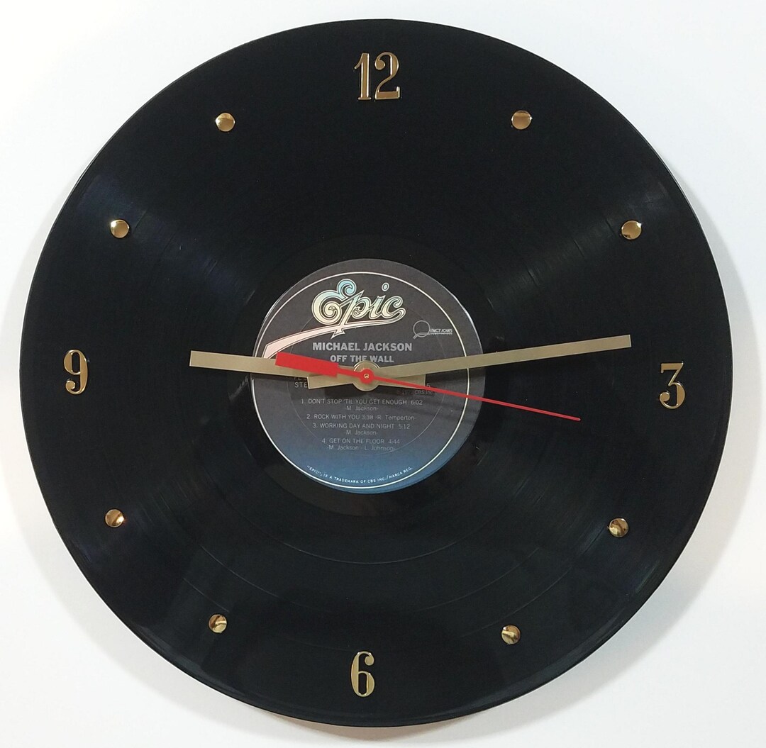 Michael Jackson Record Clock (off the Wall) - 12" Wall Clock Made With ...
