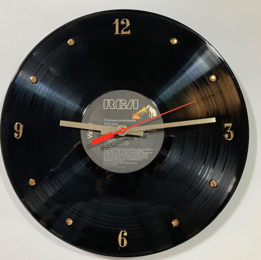 David Bowie Record Clock (changesonebowie) - 12" Wall Clock Handmade ...
