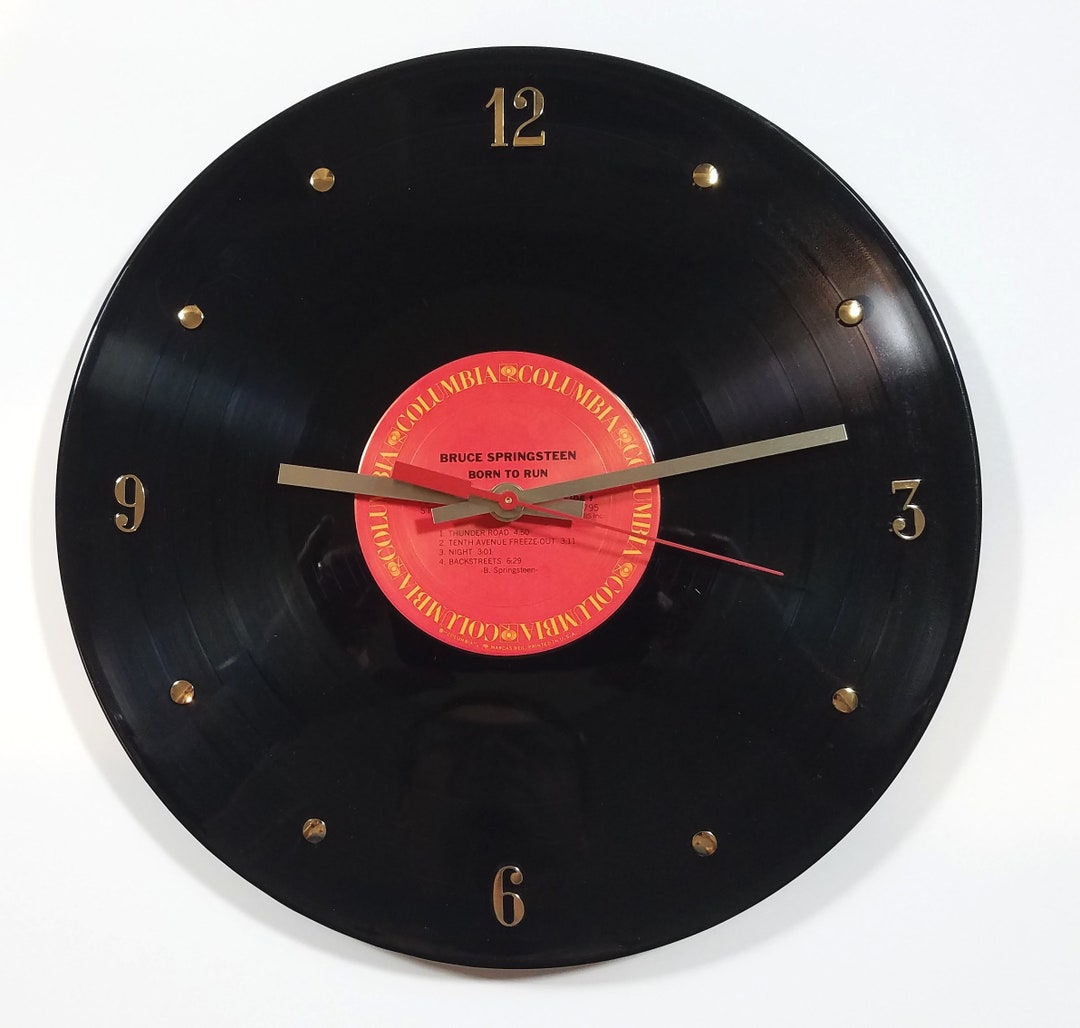 Bruce Springsteen Record Clock (born to Run) - 12” Wall Clock Created ...