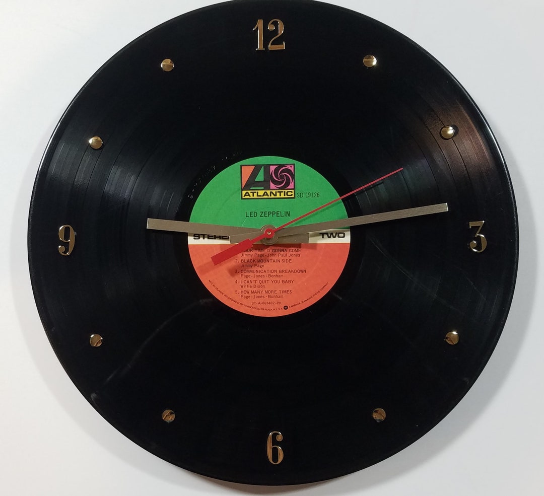 Led Zeppelin Record Clock (self Titled Debut Album) - 12" Wall Clock ...