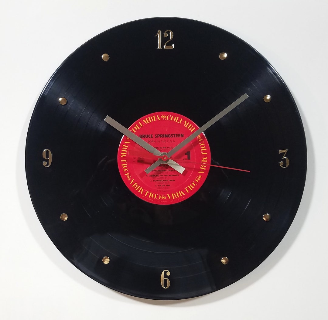 Bruce Springsteen Record Clock (born in the U.S.A.) - 12" Wall Clock ...