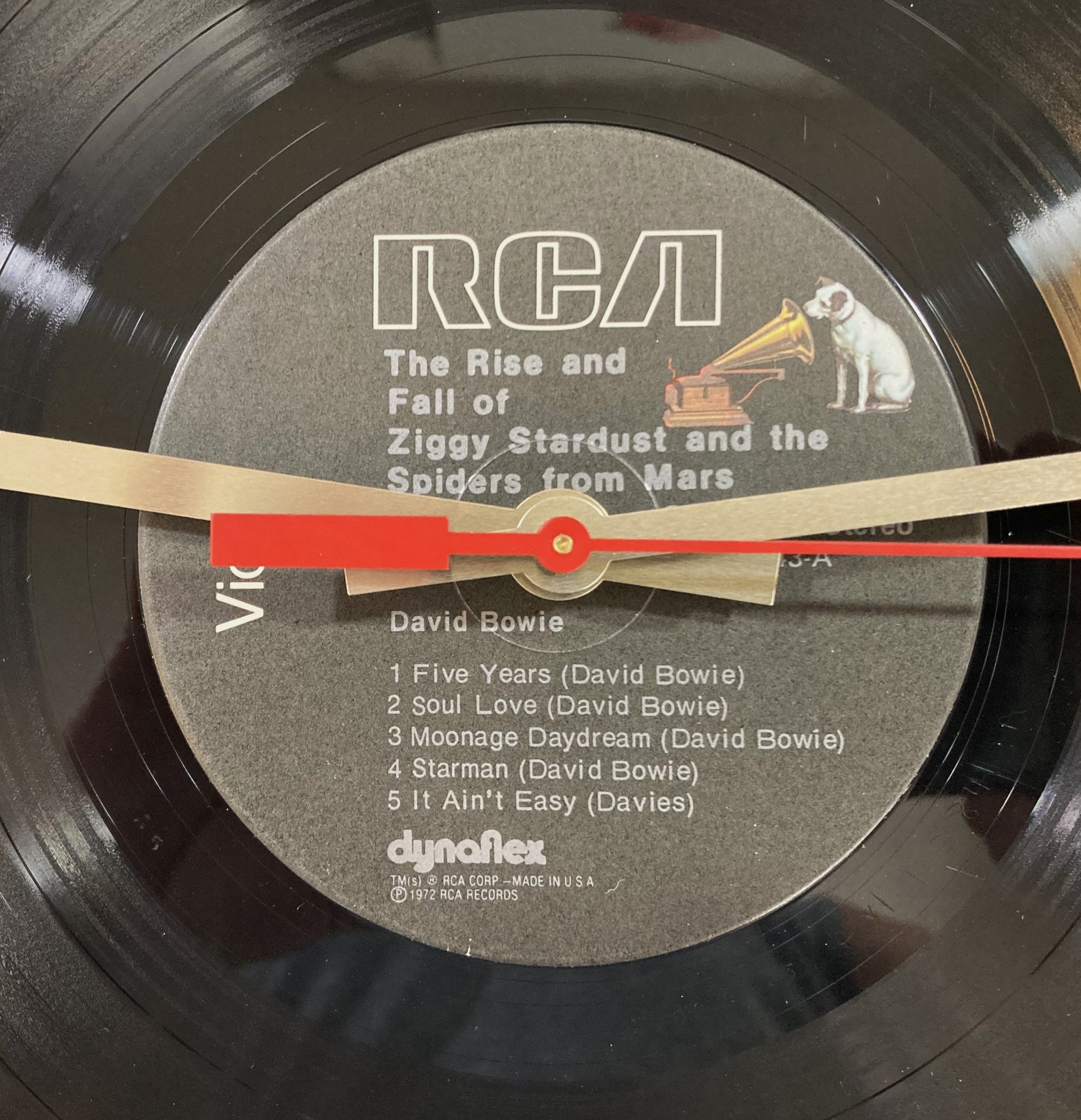 David Bowie Record Clock Ziggy Stardust 12 Wall Clock Made With the ...