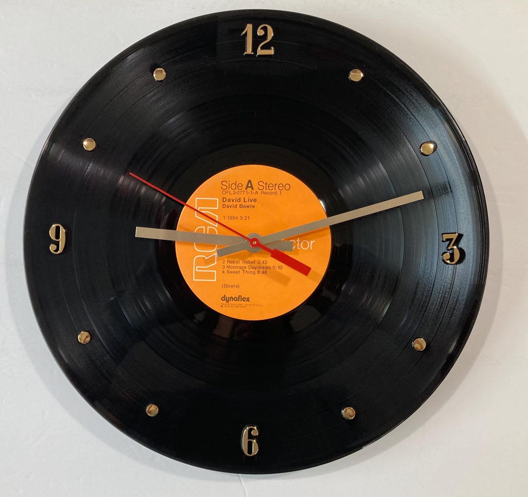 David Bowie Record Clock (david Live) - 12" Wall Clock Handmade Using ...