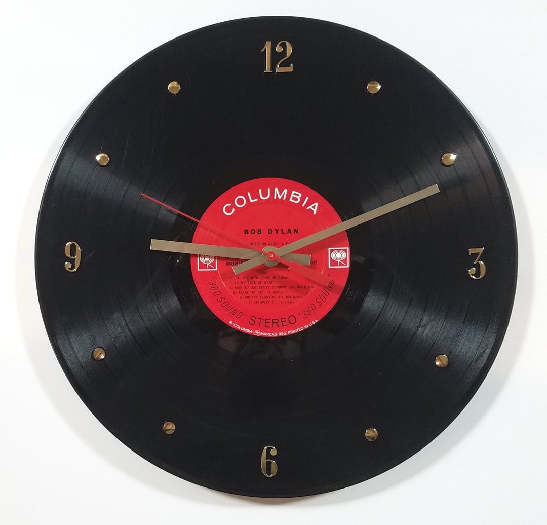Bob Dylan Record Clock self Titled Debut Album Created - Etsy
