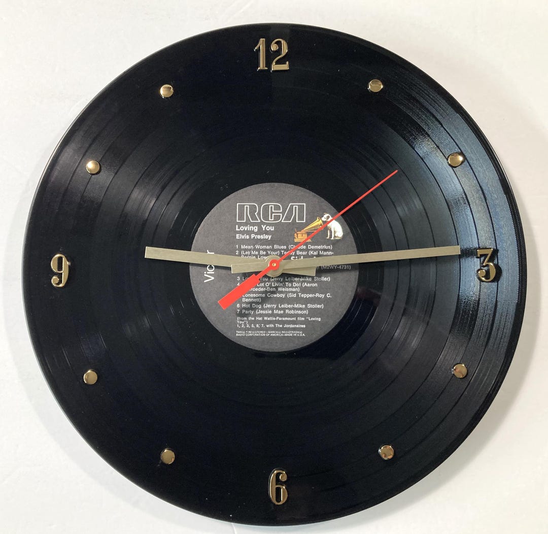 Elvis Presley Record Clock (loving You) - 12" Wall Clock Handmade Using ...