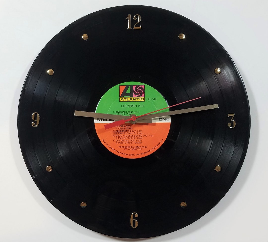 Led Zeppelin Record Clock (led Zeppelin III) - 12" Wall Clock Made With ...