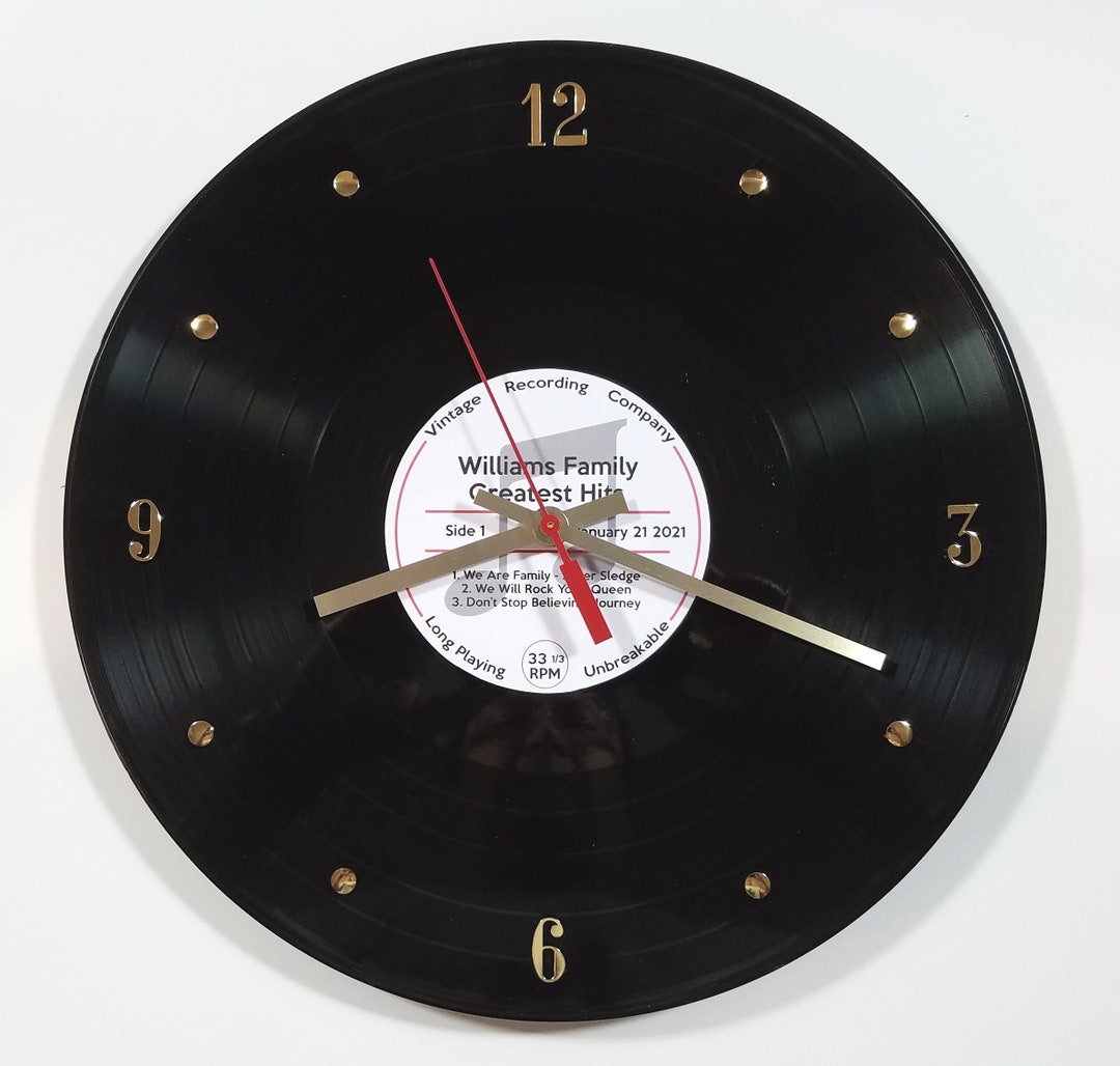 Personalized 12" Vinyl Record Clock- Customize Color, Names, Date ...