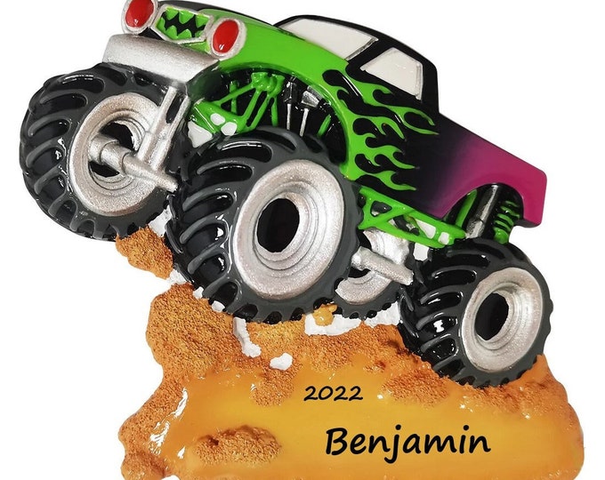 Personalized Monster Truck Ornament for Kids Grave Digger - Etsy