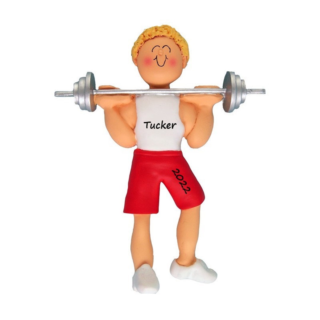 Weightlifter Personalized Ornament / Guy Loves Working Out With Weights ...