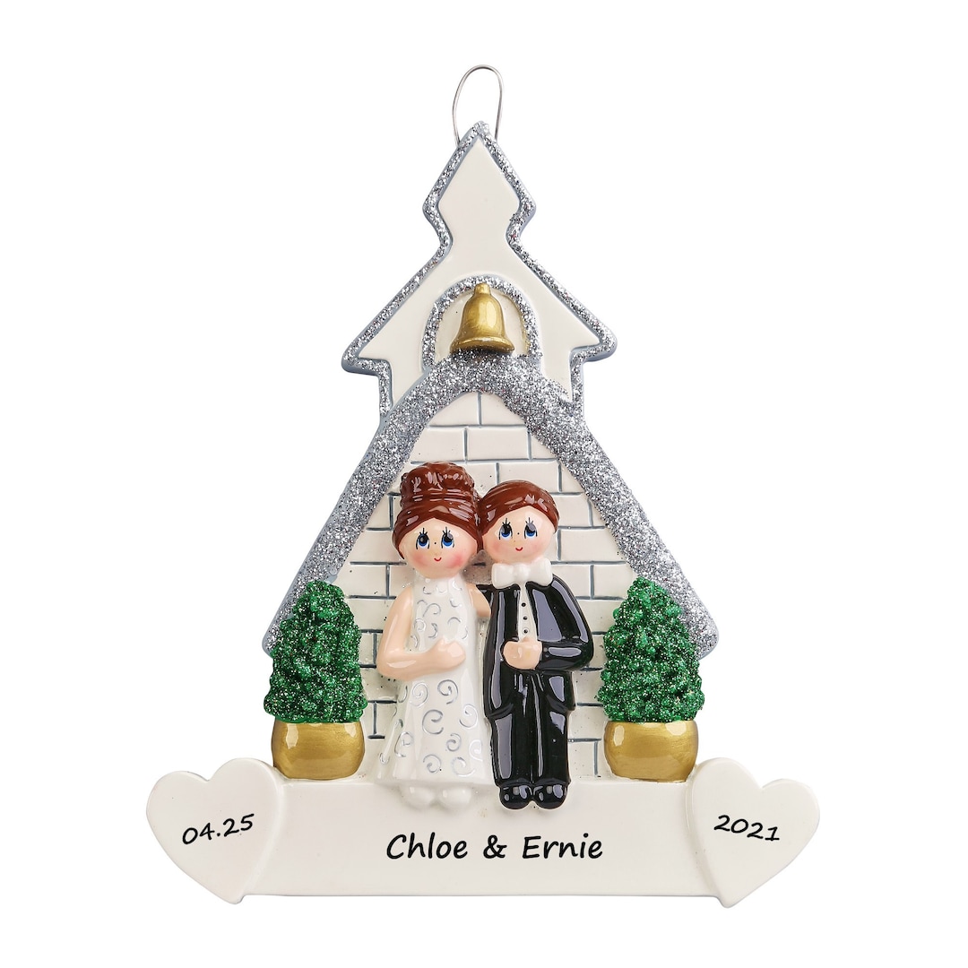 Bride and Groom Ornament - Personalized Wedding Couple Christmas ...