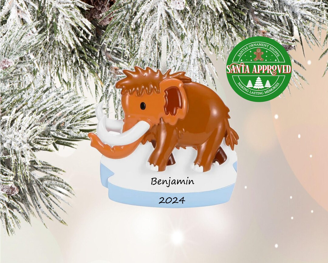 Wooly Mammoth Personalized Christmas Ornament, Woolly Mammoth Ice Age ...