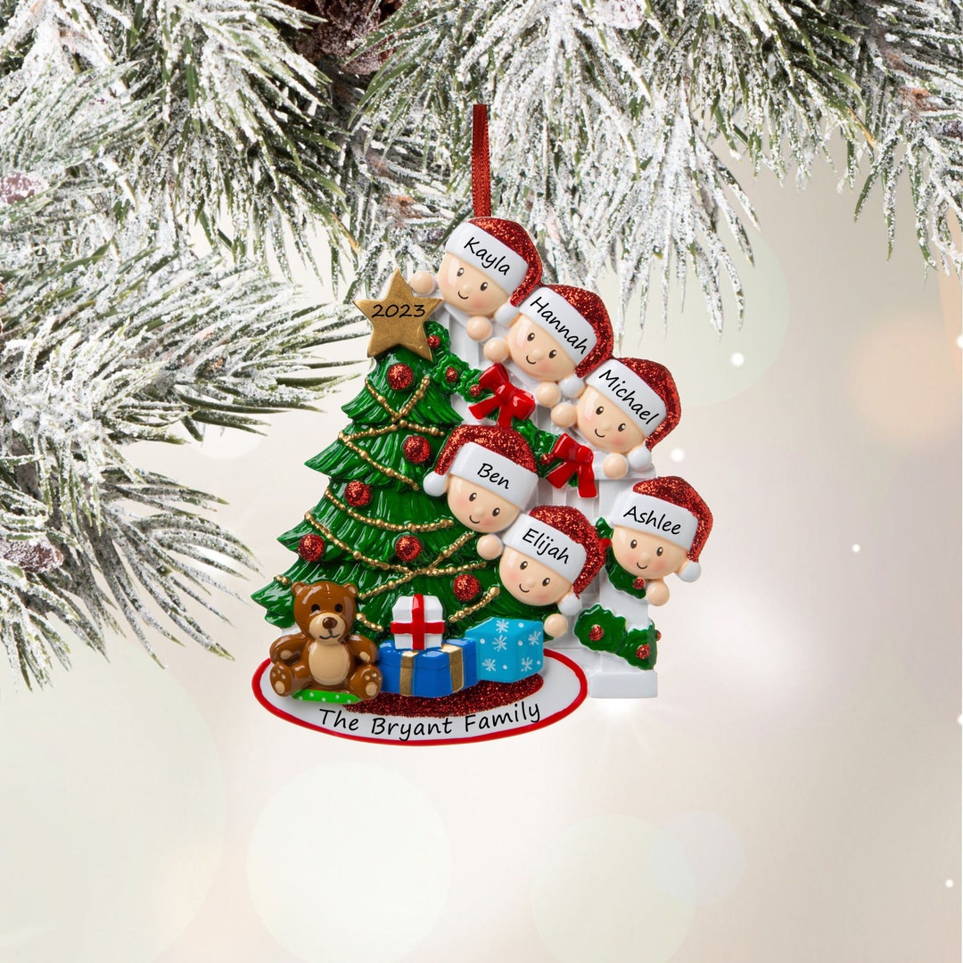 2025 Personalized Family Christmas Ornaments - Family of 6 Ornament ...
