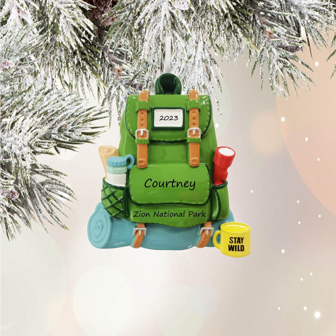 Hiking Backpacking Personalized Ornament Hiking Christmas Ornament ...