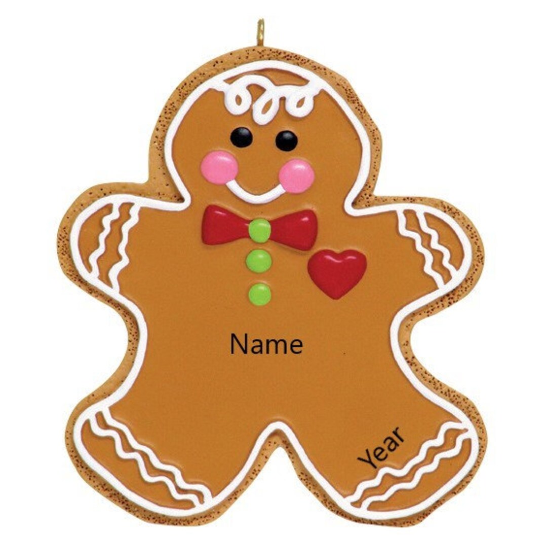 PERSONALIZED Gingerbread Man Cookie Ornament / Gingerbread Cookie ...