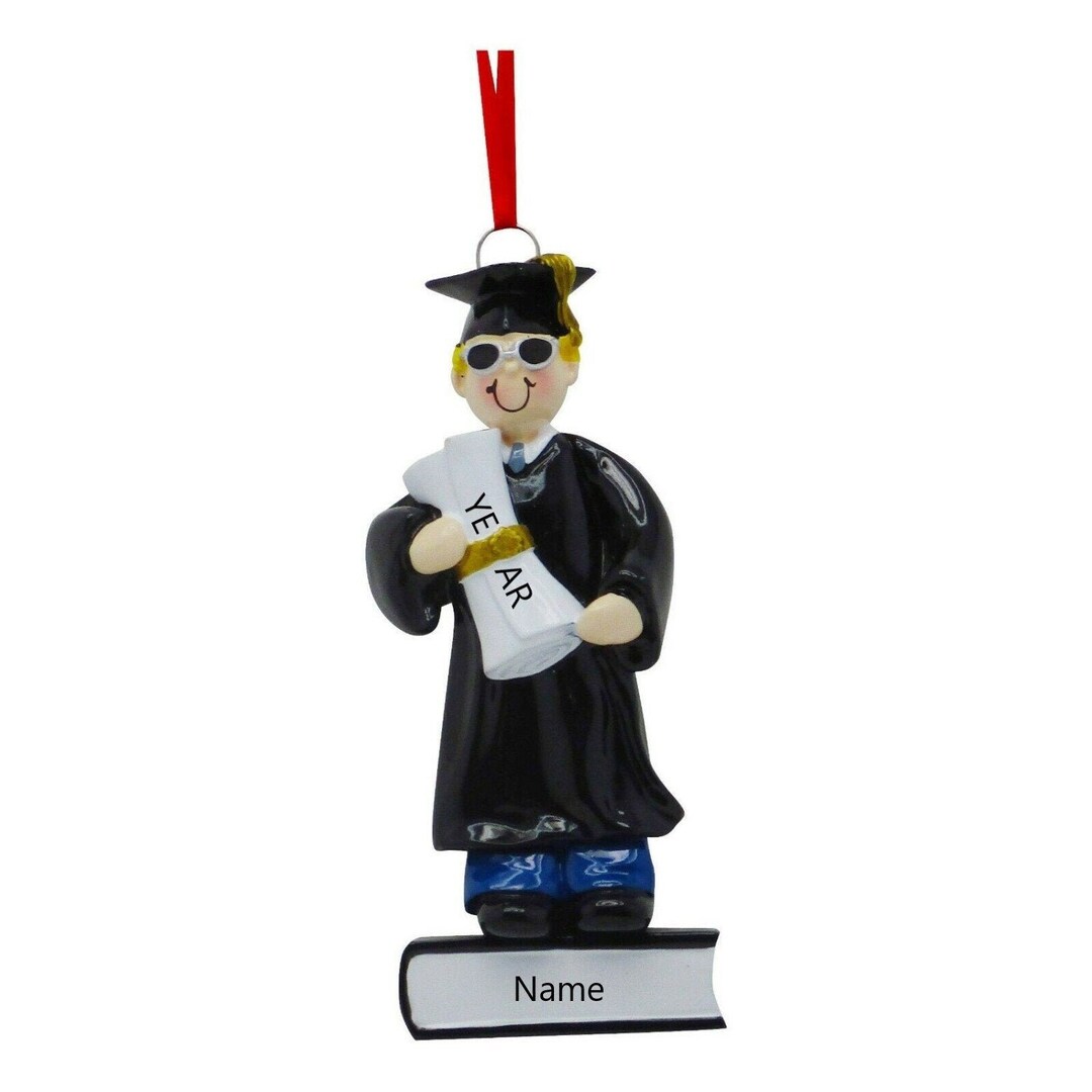 Personalized Graduate Boy Ornament / Diploma Christmas Ornament ...