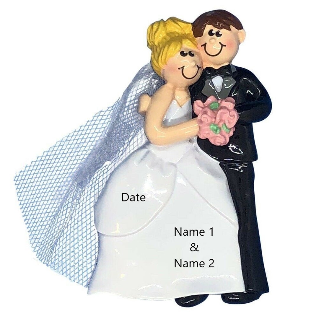 Bride and Groom Ornament Personalized Bride & Groom Wedding Couple ...
