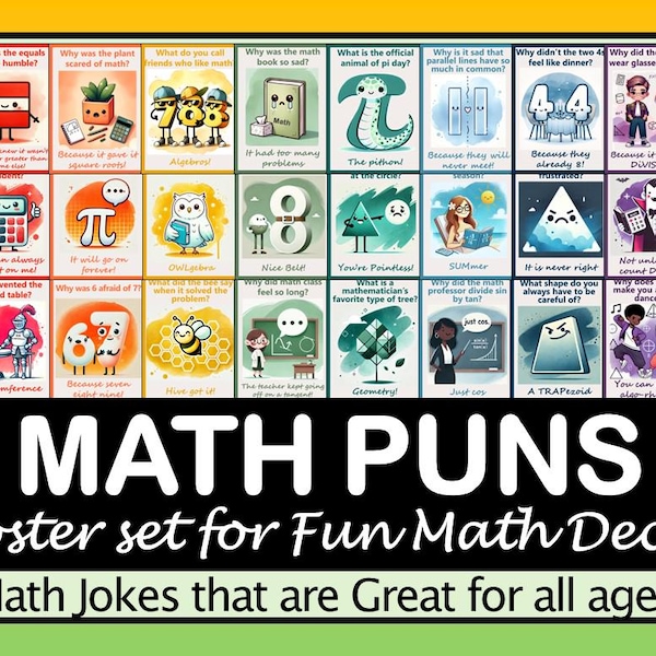 Funny Math Puns Bulletin Board - Etsy