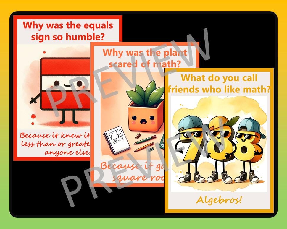 Funny Math Puns Poster Bundle: STEM Classroom Decor (PDF Download) - Etsy