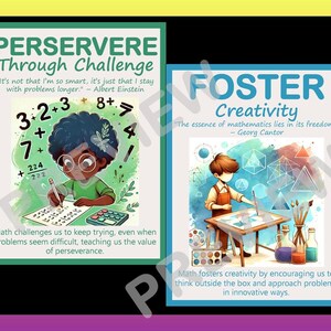 Why Learn Math Posters | Growth Mindset Motivational Math Quotes Poster ...