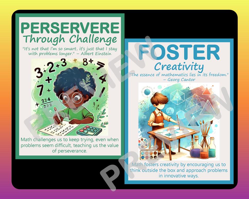 Why Learn Math Posters | Growth Mindset Motivational Math Quotes Poster ...
