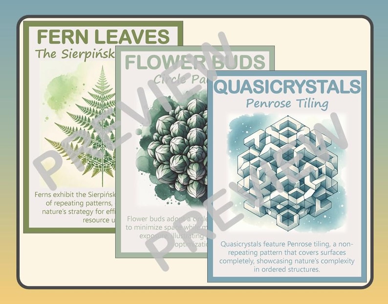 Math in Nature Poster Set | Math Classroom Decor | STEM Bulletin Board ...