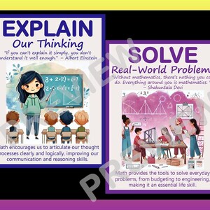 Motivational Math Posters: Why Study Math? STEM Decor Bulletin Board ...