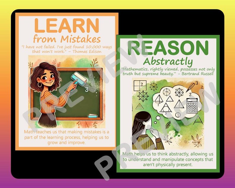 Why Learn Math Posters | Growth Mindset Motivational Math Quotes Poster ...