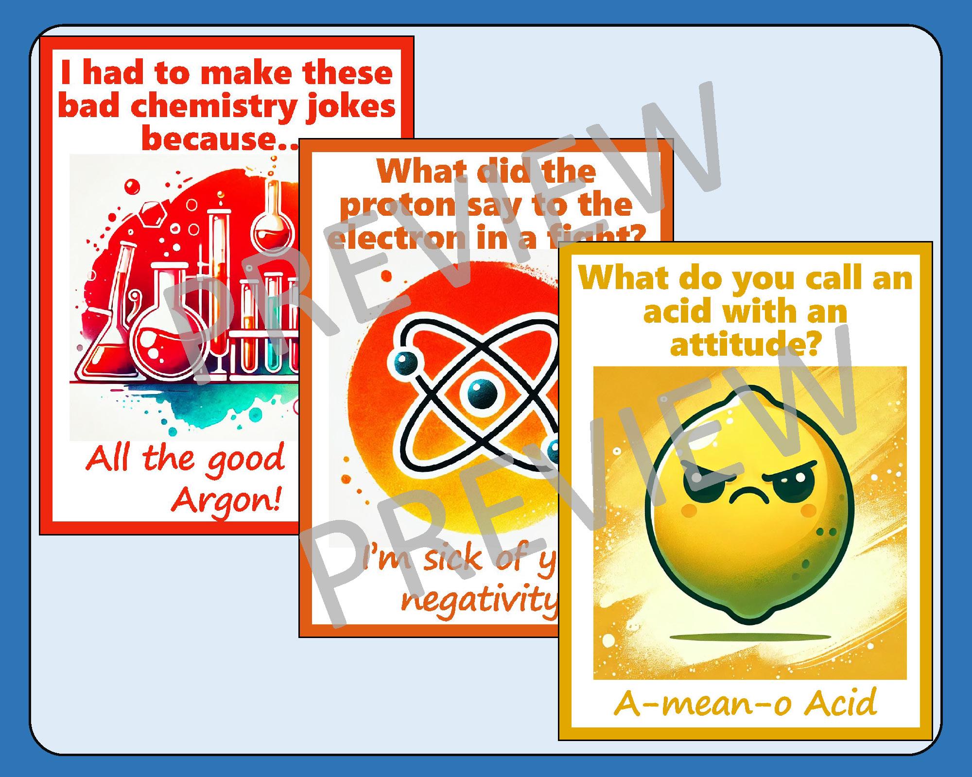 Funny Science Pun Posters: Chemistry, Biology, Physics (PDF Download ...