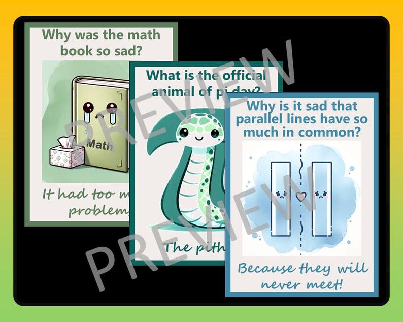 Fun Math Puns Posters for STEM Bulletin Board or Classroom Decor | Math ...