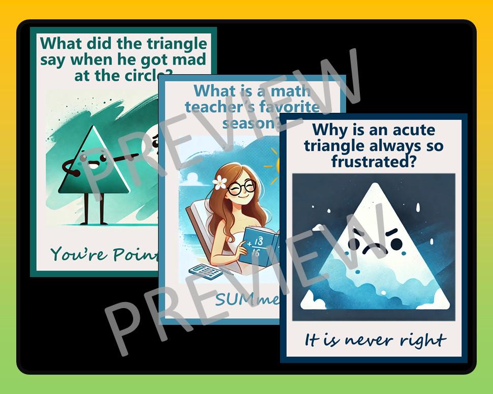 Funny Math Puns Poster Bundle: STEM Classroom Decor (PDF Download) - Etsy