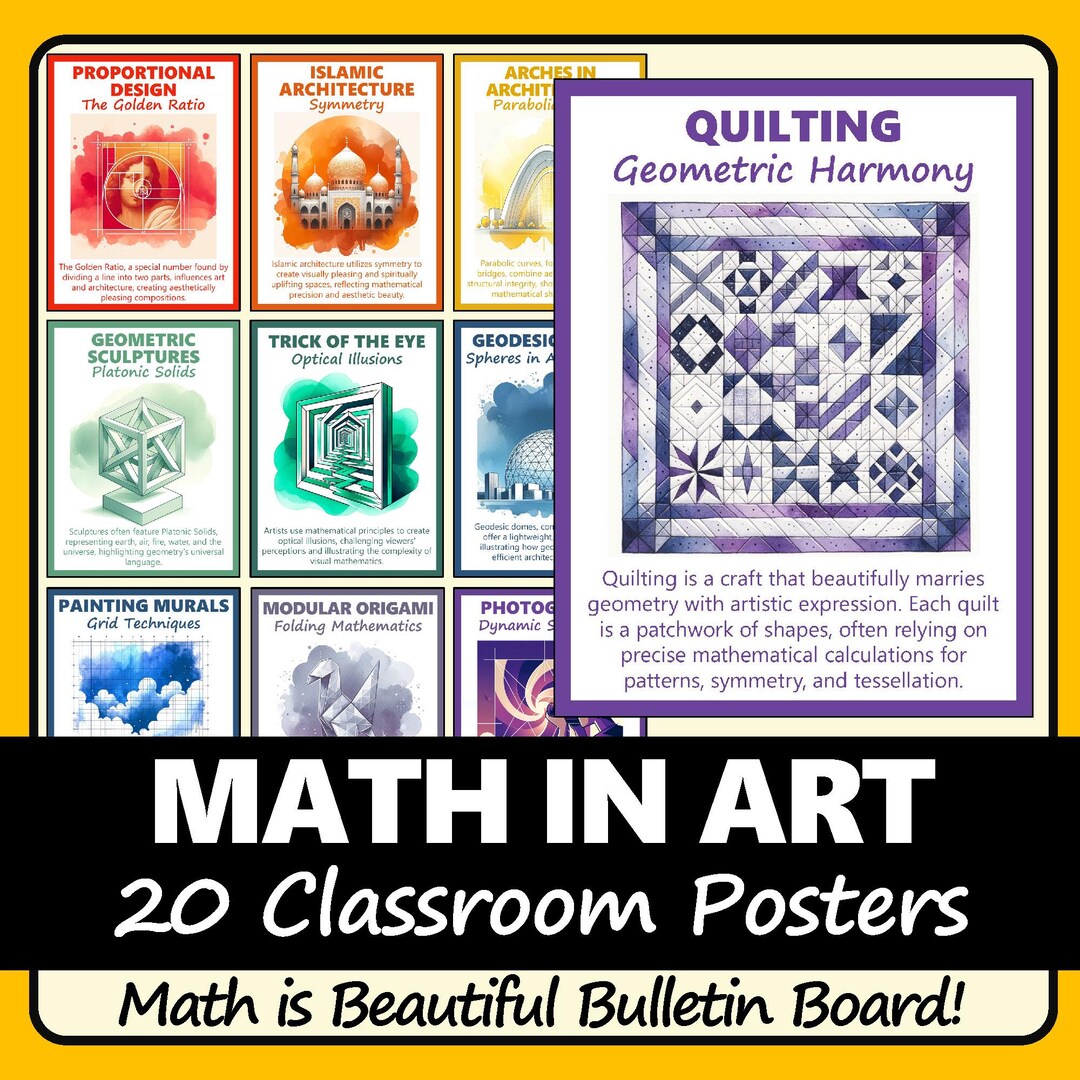 Math in Art & Architecture Posters: STEM Classroom Decor (PDF Download ...