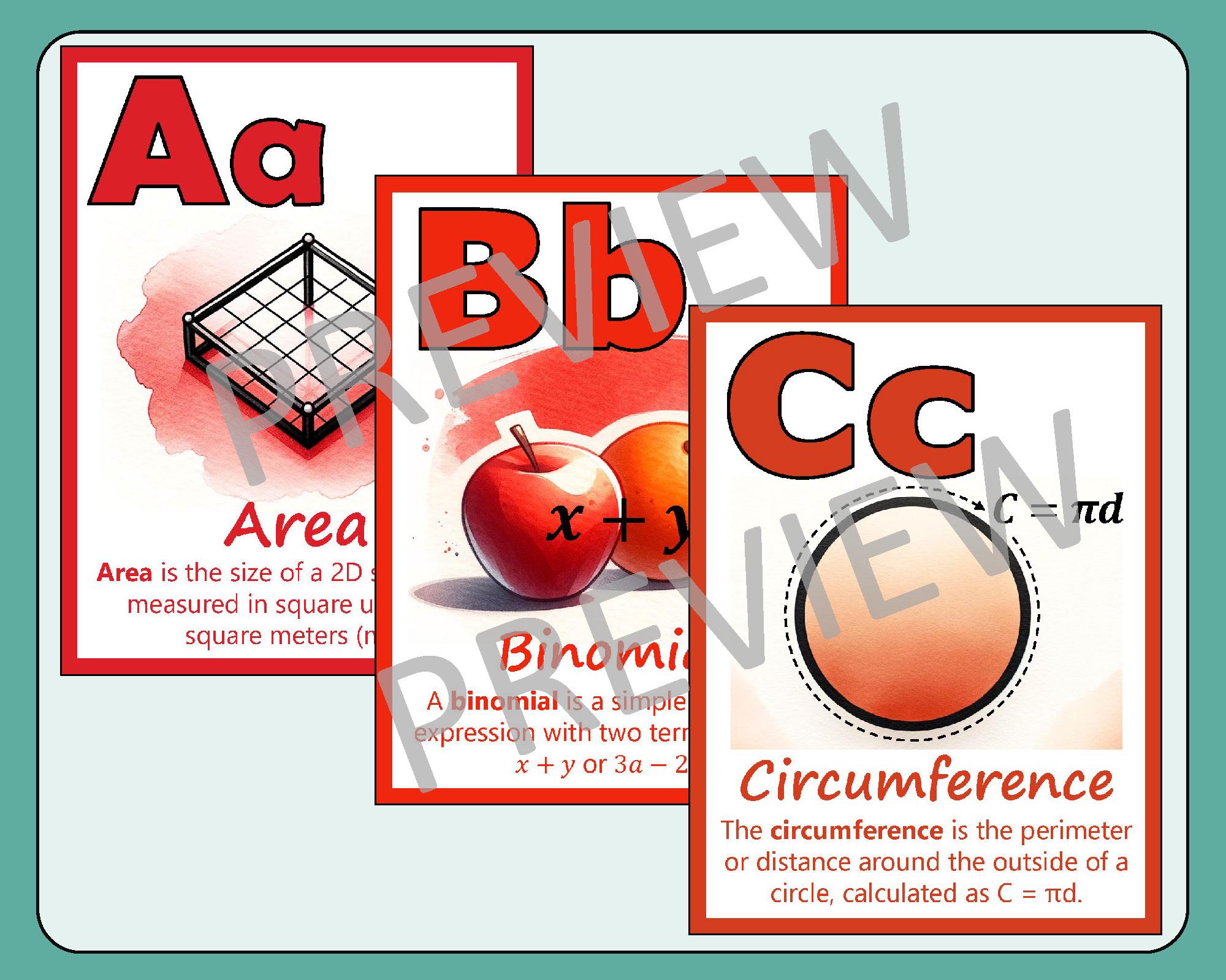 Math Alphabet Posters: High School Classroom Decor (PDF Download) - Etsy