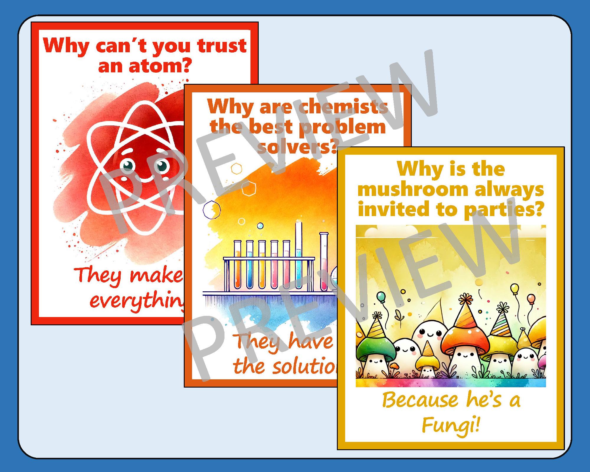 Funny Science Pun Posters: Chemistry, Biology, Physics (PDF Download ...