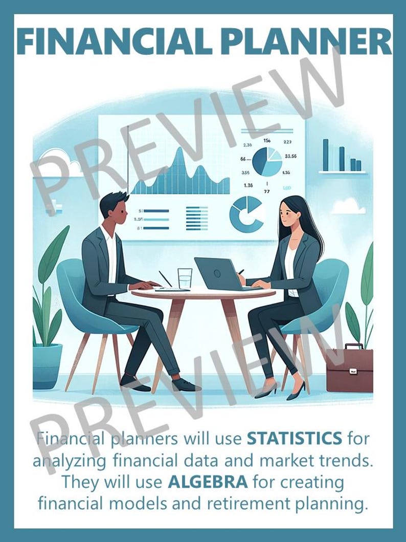 Math Careers Poster Set: STEM Classroom Decor (digital Download Set of ...