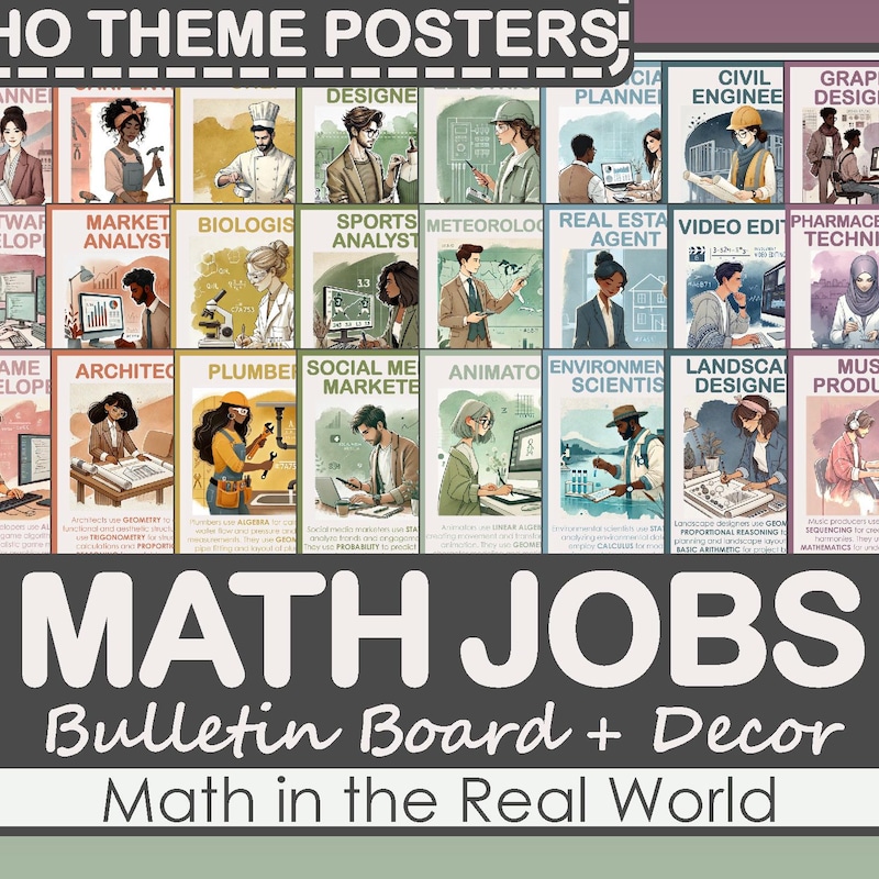 Boho Classroom Math Poster - Etsy