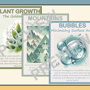Math in Nature Poster Set: Boho STEM Classroom Decor Bulletin Board ...