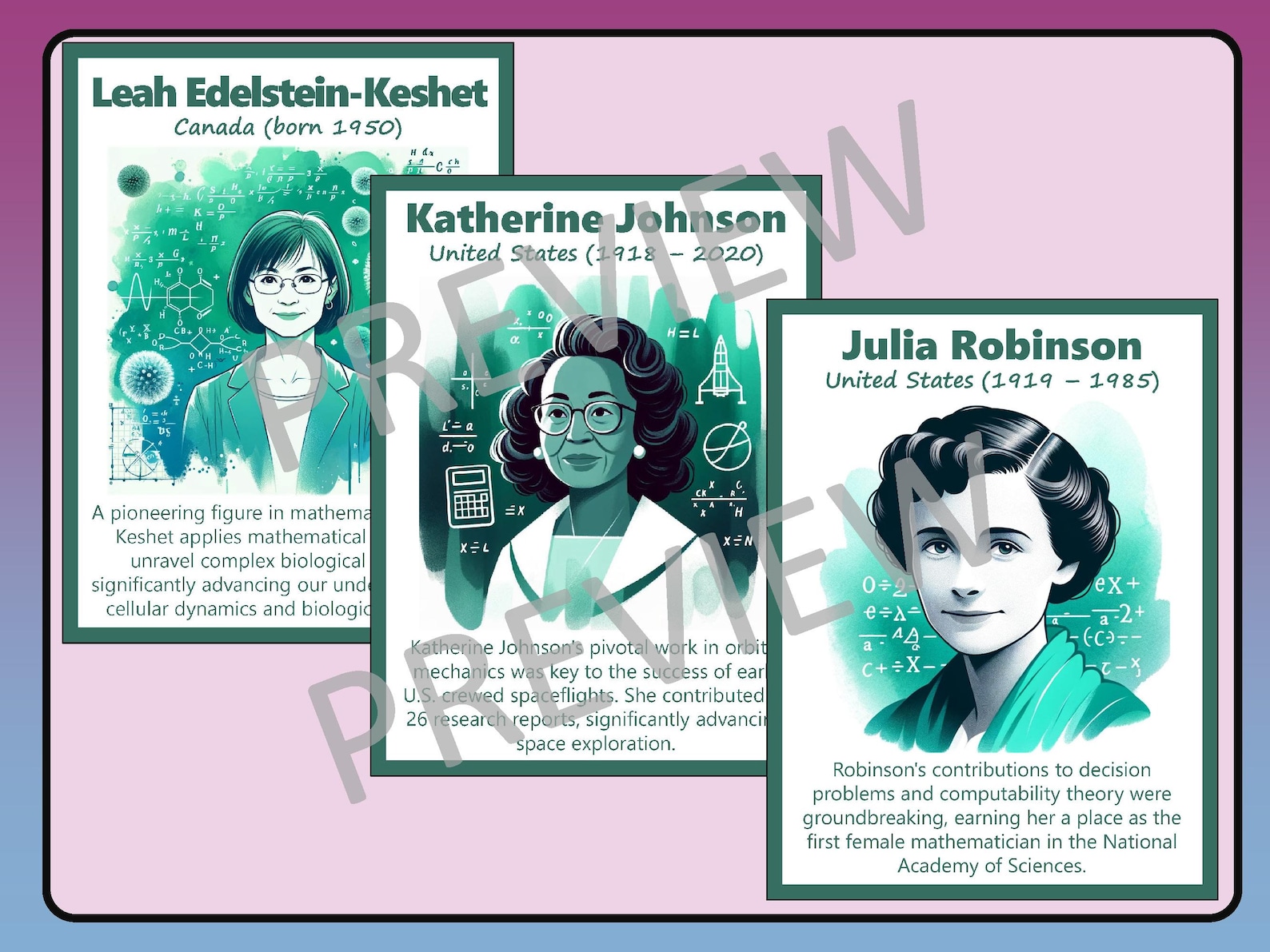 Women in Mathematics Posters: Inspiring STEM Classroom Decor (PDF ...