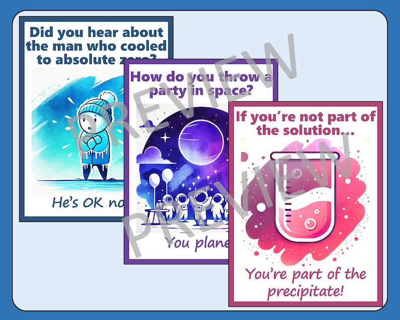Funny Science Pun Posters: Chemistry, Biology, Physics (PDF Download ...