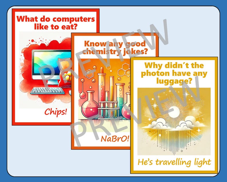 Funny Science Pun Posters: Chemistry, Biology, Physics (PDF Download ...