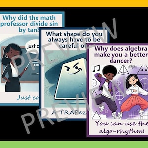 Funny Math Puns Poster Bundle: STEM Classroom Decor (PDF Download) - Etsy