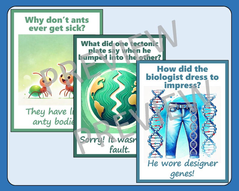 Funny Science Pun Posters: Chemistry, Biology, Physics (PDF Download ...