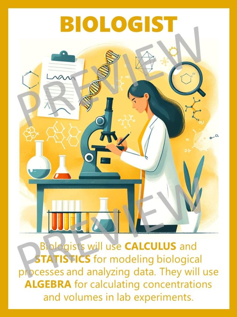 Math Careers Poster Set: STEM Classroom Decor (digital Download Set of ...